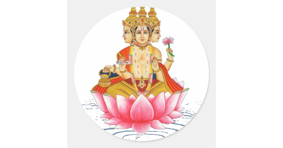 BRAHMA - PRAJAPATI - HINDU GODDESS CLASSIC ROUND STICKER | Zazzle