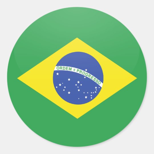 Brazil quality Flag Circle Classic Round Sticker | Zazzle.com.au