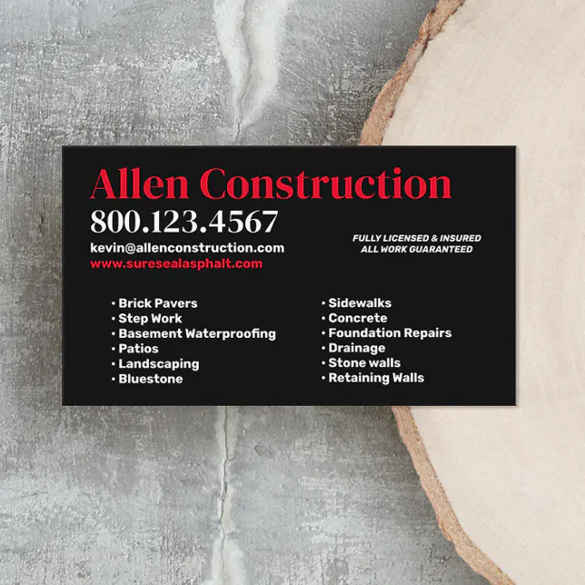 Brick Pavers Driveway & Patios Business Card | Zazzle