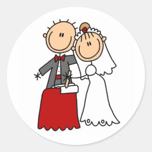 Stick Figure Bride And Groom Stickers | Zazzle AU