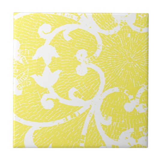 BRIGHT YELLOW MOSAIC CERAMIC TILE | Zazzle.com.au