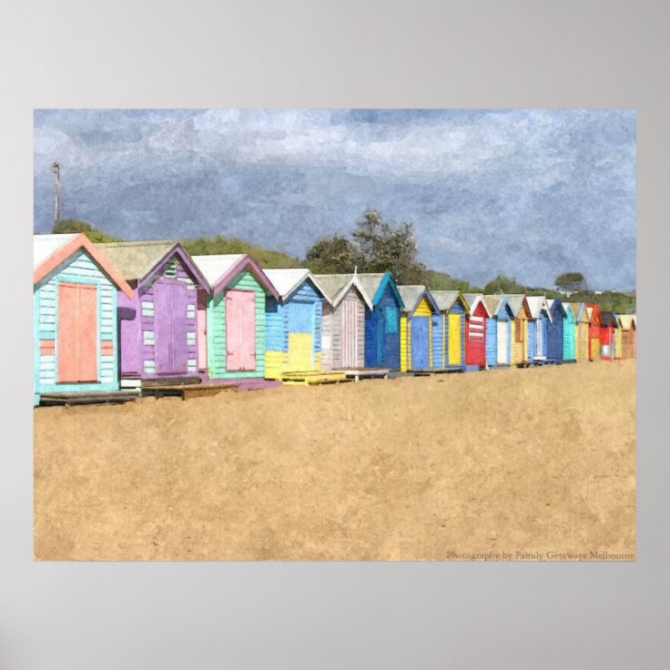 Brighton Beach Huts Poster | Zazzle