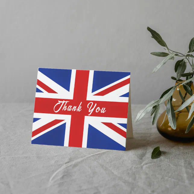 British UK United Kingdom Flag Thank You Card | Zazzle