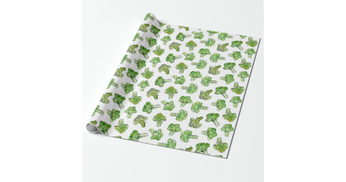 Broccoli – Scattered Wrapping Paper | Zazzle