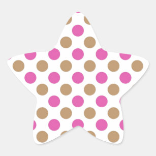 Pink And Brown Polka Dots Stickers | Zazzle AU