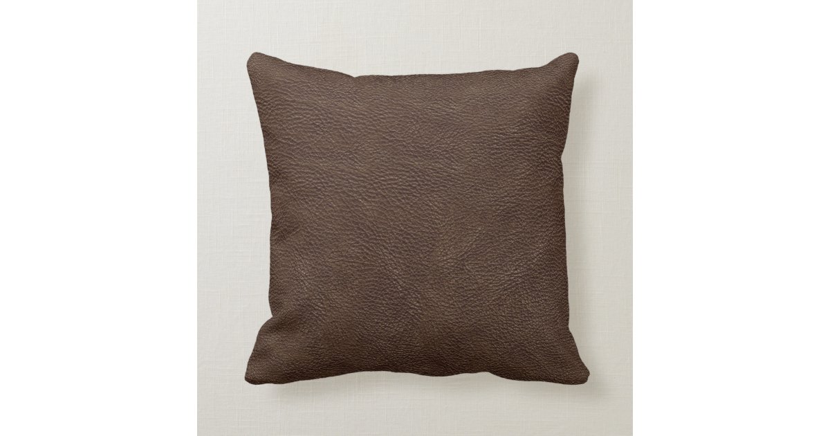 Brown Leather Print Texture Pattern Cushion | Zazzle.com.au