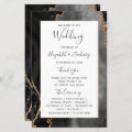 Budget Black Gold Agate Wedding Program | Zazzle