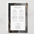Budget Black Gold Agate Wedding Program | Zazzle