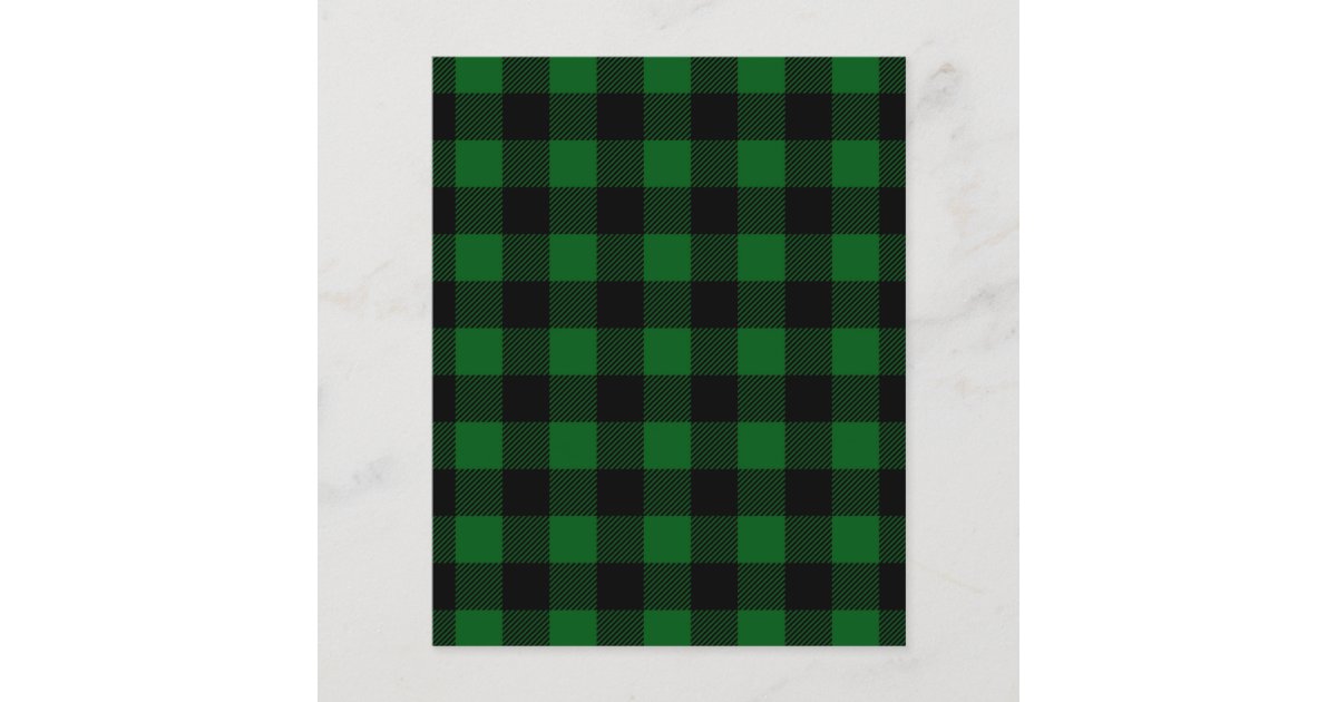 Buffalo Check Plaid Scrapbook Paper - Green & Blk | Zazzle