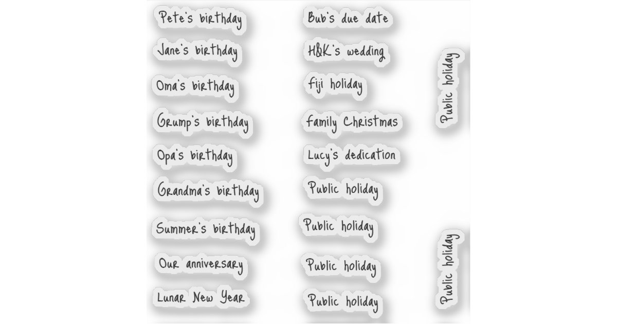 BuJo custom event stickers - small - transparent | Zazzle BuJo custom event stickers - small - transparent | Zazzle