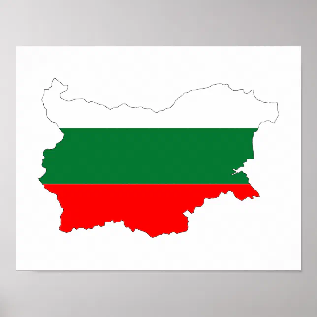 bulgaria country flag map shape silhouette symbol poster | Zazzle