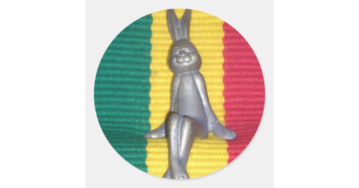 Bunny - Rabbit in Rasta Colours: A Touch of Groovy Classic Round ...