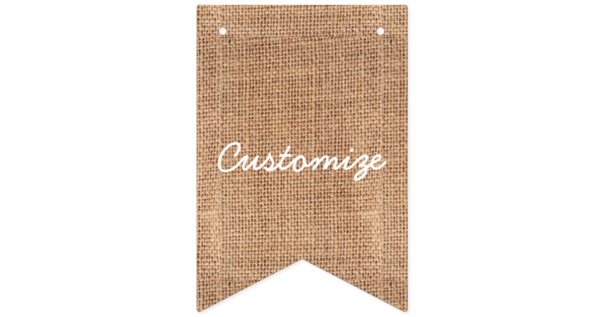 Burlap Jute Bunting Customise Bunting | Zazzle