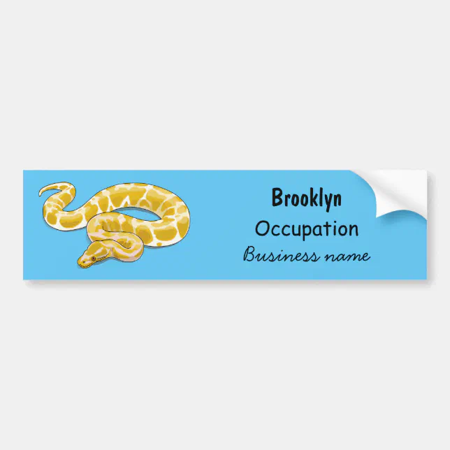 Burmese python snake cartoon illustration bumper sticker | Zazzle