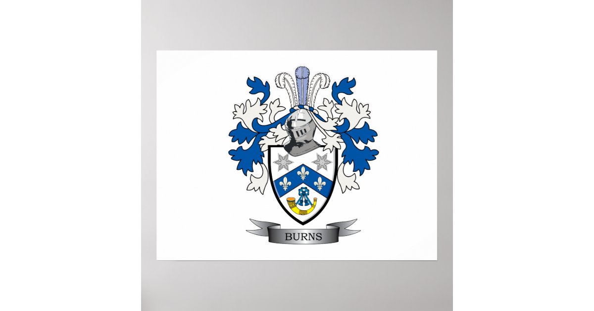 Burns Family Crest Coat of Arms Poster | Zazzle