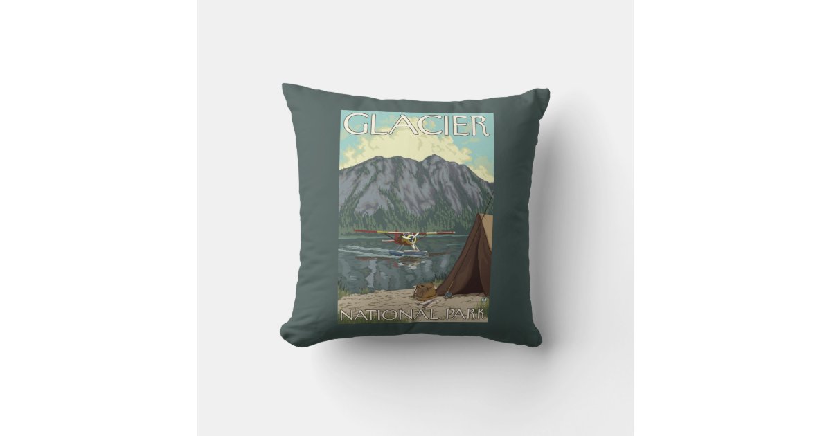 Bush Plane & Fishing - Glacier National Park, MT Cushion | Zazzle