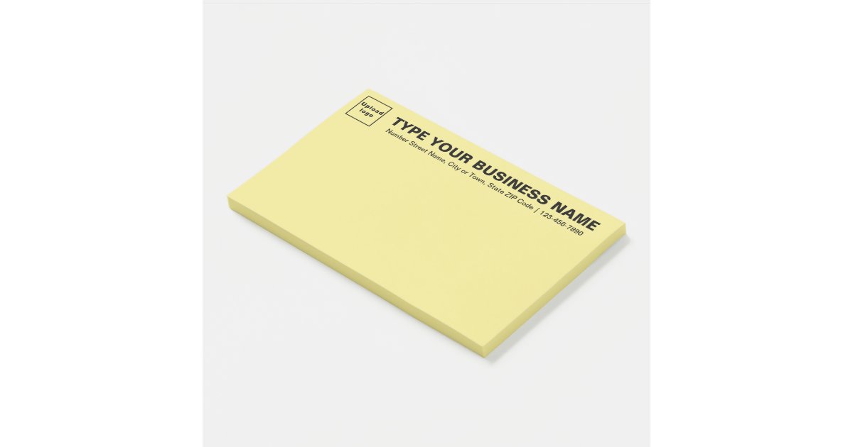 Business Brand on Heading of Yellow Large Post-it Notes | Zazzle