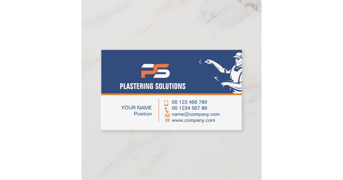 business card for plastering specialist | Zazzle