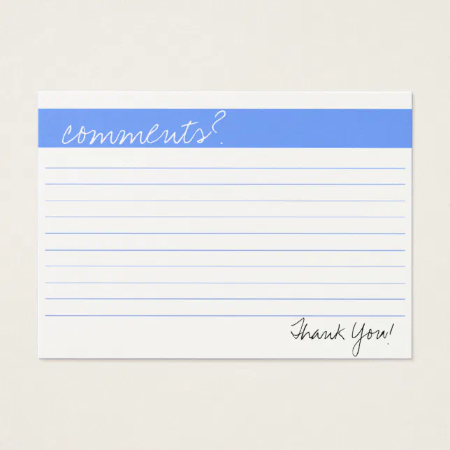 Business Comment Card | Zazzle