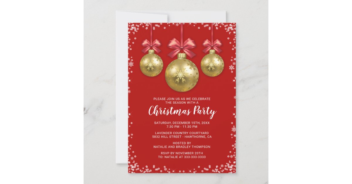 Business Corporate Christmas Holiday Party Invitation | Zazzle