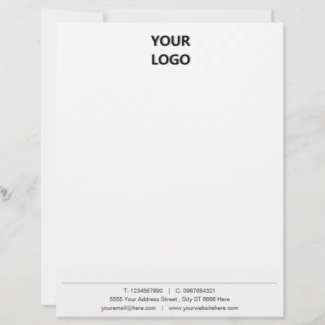 Business Letterhead with Logo and Address Info | Zazzle