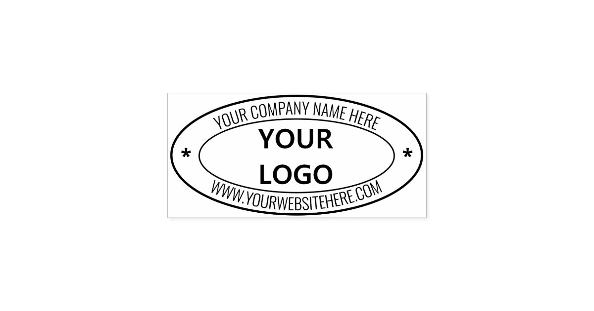 Business Logo Name Webdite Personalised Stamp | Zazzle