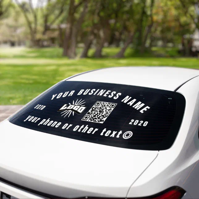 Business logo qr code Vinyl Car Truck Window Decal | Zazzle