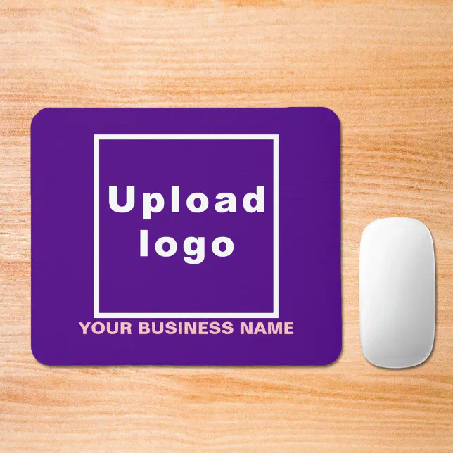 Business Name and Logo on Purple Mouse Pad | Zazzle