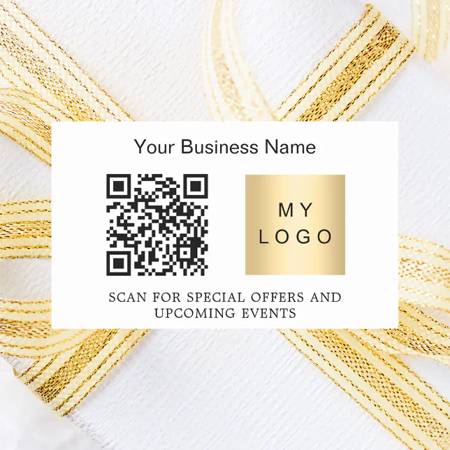 Business name logo qr code brand colour rectangular sticker | Zazzle