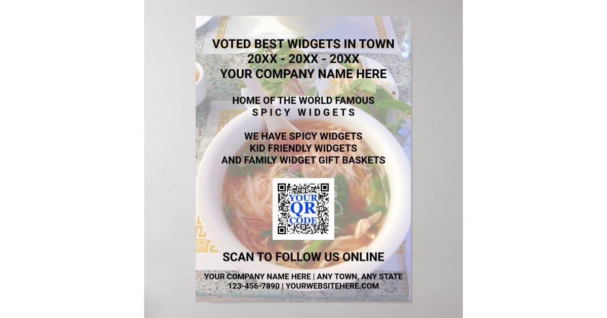 Business QR Code Light Photo Cool Trade Show Promo Poster | Zazzle