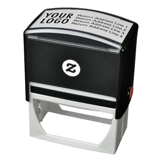 Business Return Address with Logo Large Custom Self-inking Stamp ...