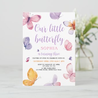 Butterfly Birthday Invitation | Zazzle