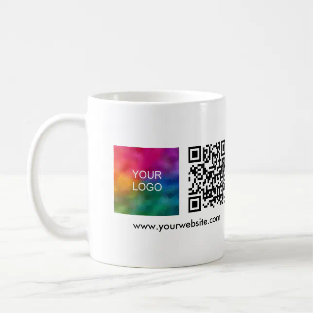 Buy Coffee Cups Mugs Online Business Logo QR Code | Zazzle