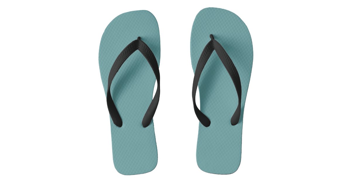 Cadet blue (solid colour) thongs | Zazzle