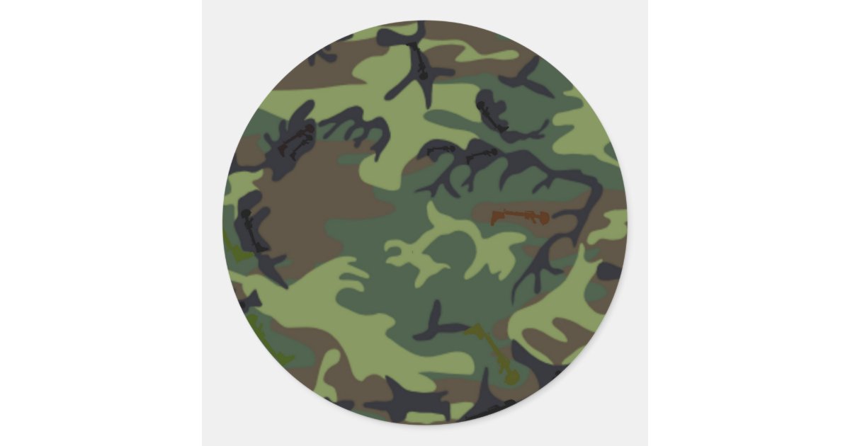 Camouflage Camouflage Classic Round Sticker | Zazzle