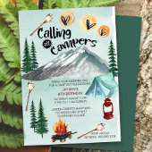 Camping Adventure Calling All Campers Birthday Invitation | Zazzle