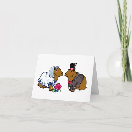 Capybara Bride & Groom Cute Wedding illustration Card | Zazzle.com.au