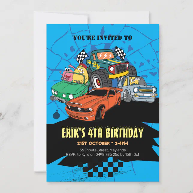 Car party invitation, car birthday invitation | Zazzle