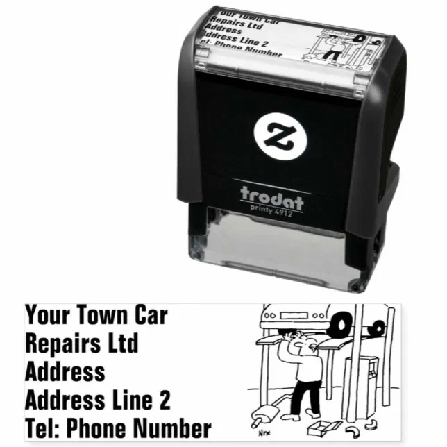 Car Repairs & Servicing Garage Self-inking Stamp | Zazzle