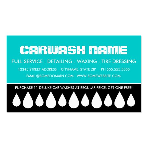 Car Wash Business Cards, 1,000 Car Wash Busines Card Template Designs