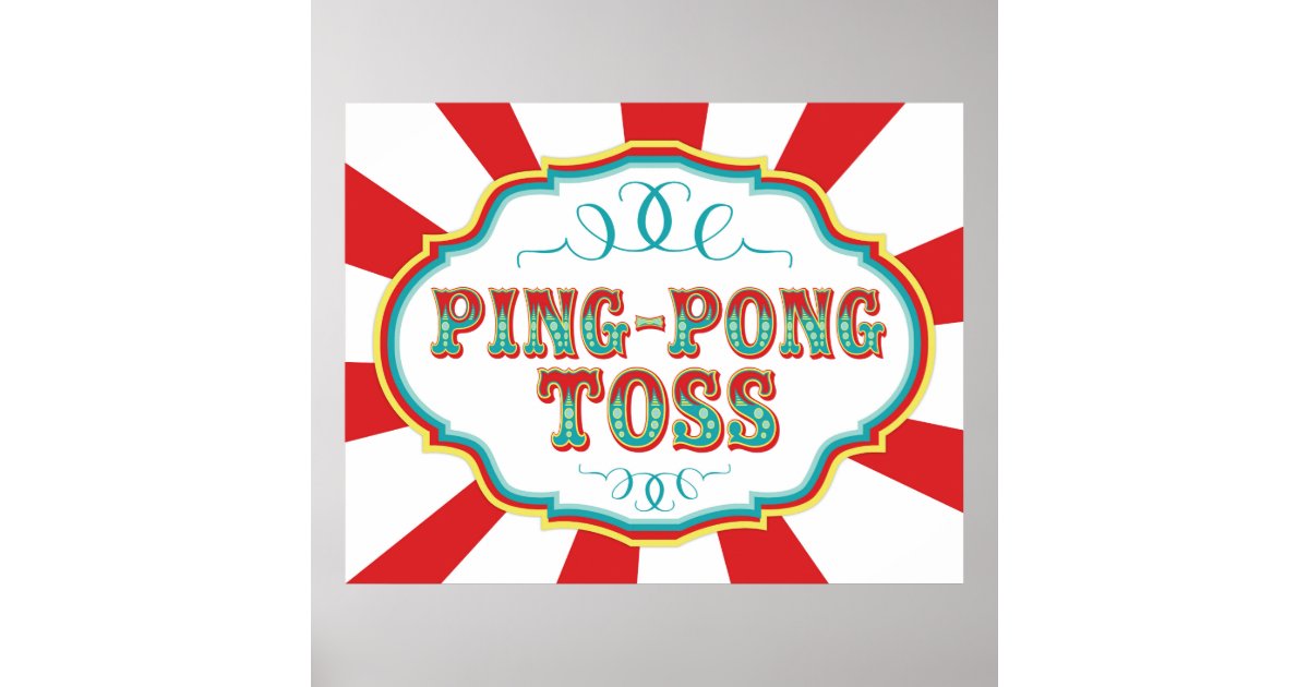 Carnival Game Sign Ping Pong Toss | Zazzle