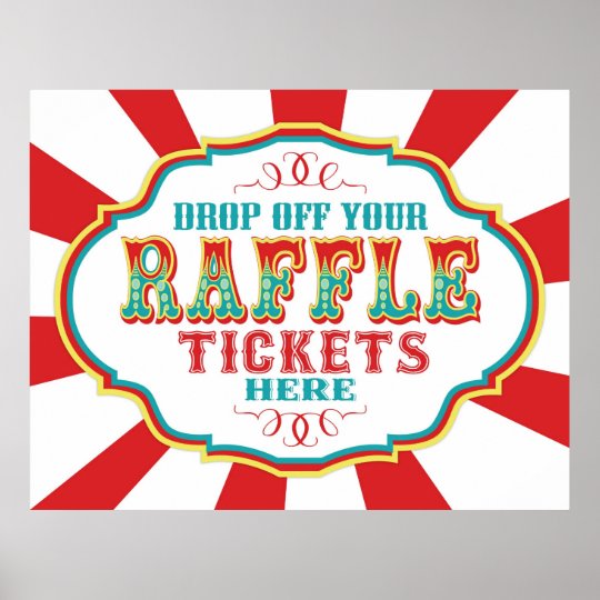 Carnival or Circus Raffle Ticket Sign | Zazzle.com.au