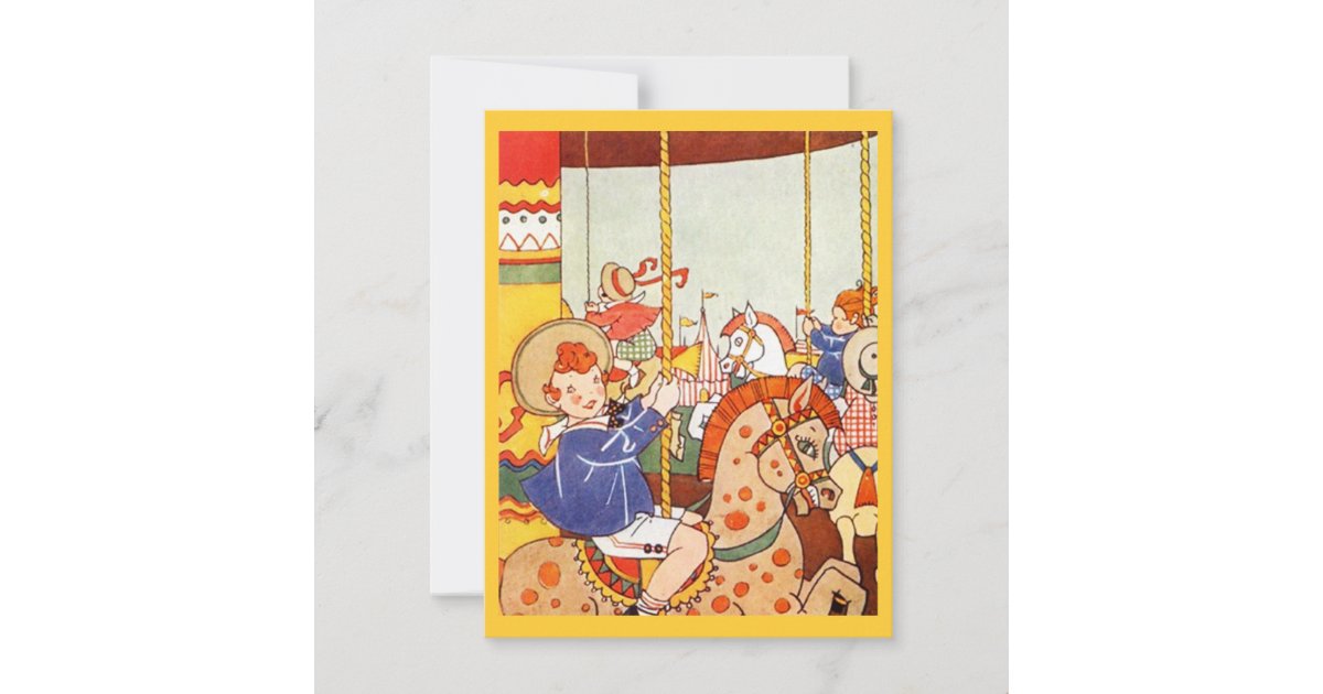 Carousel Merry-Go-Round Party Birthday INVITATIONS | Zazzle
