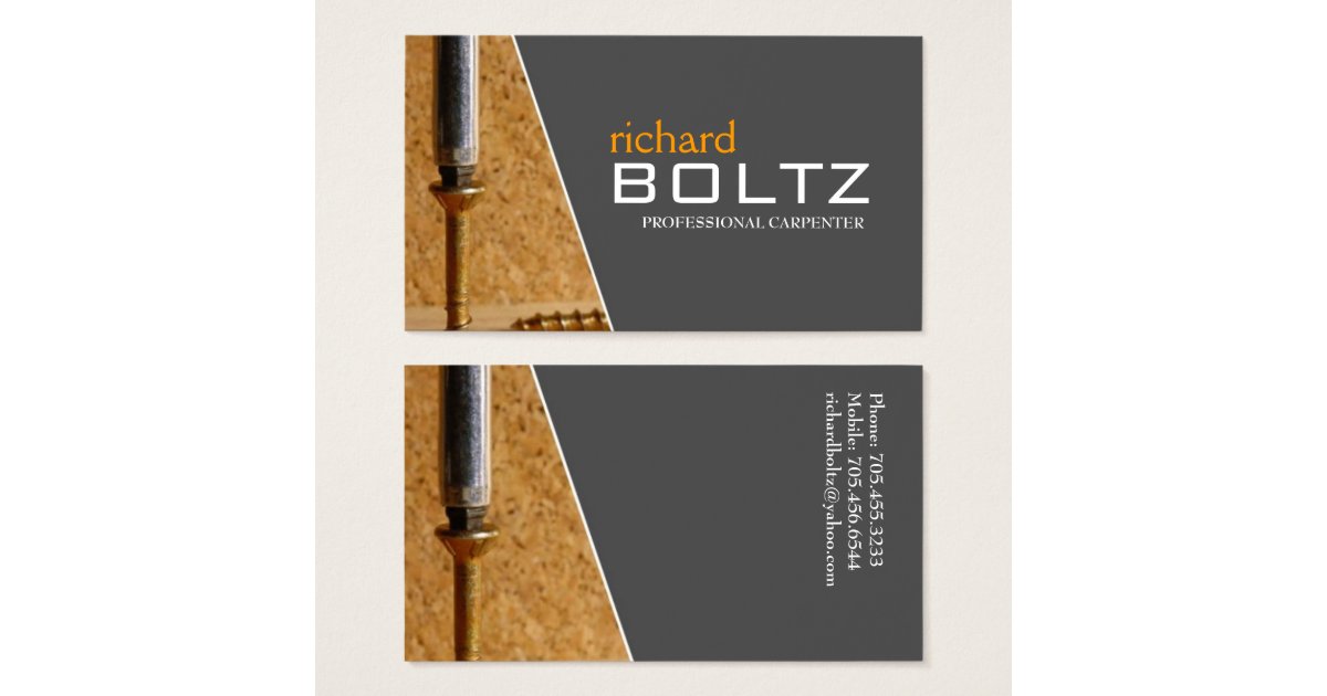Carpenter - Business Cards | Zazzle