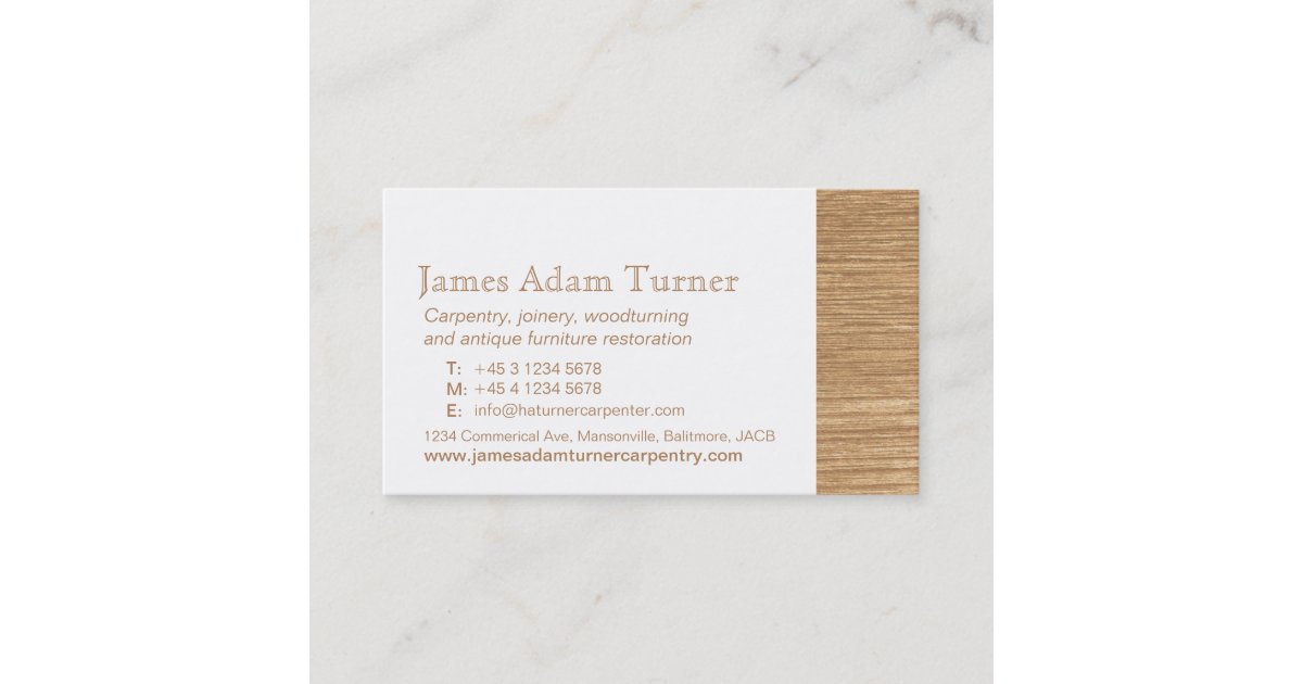 Carpentry carpenter wood business card | Zazzle