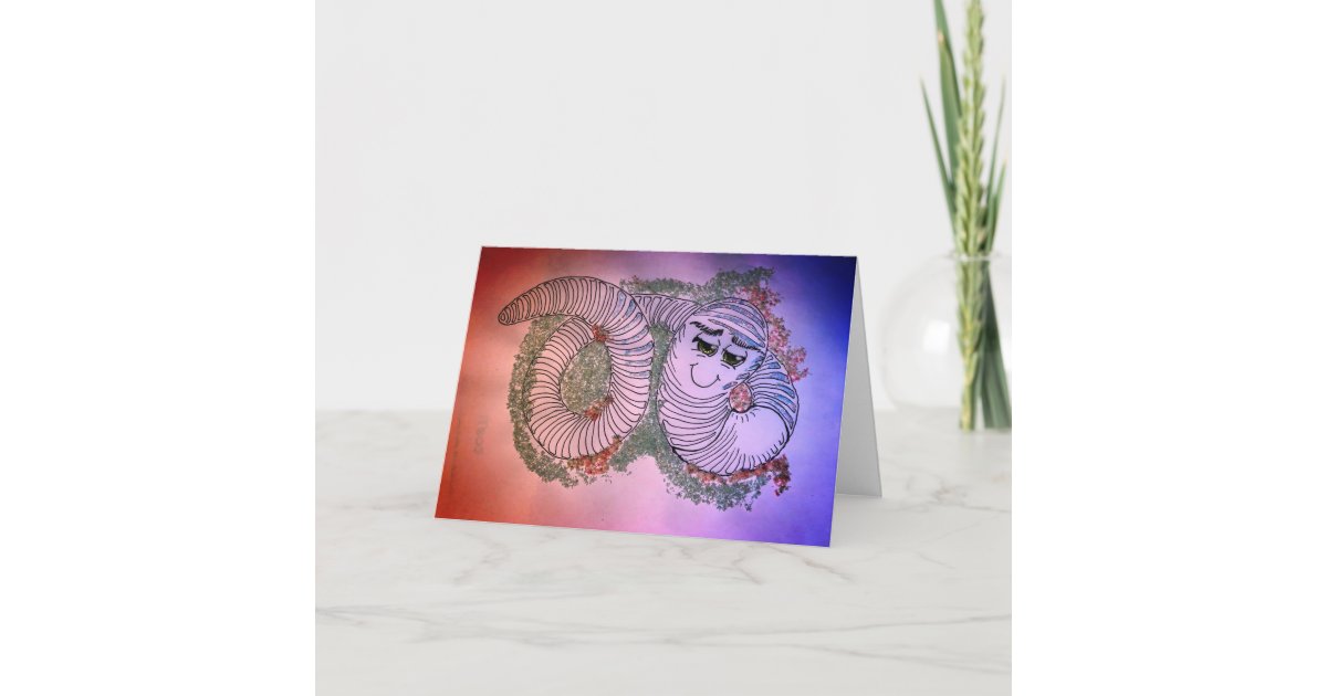 Cartoon earthworm: Worm wishes on your birthday Card | Zazzle