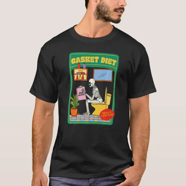 Casket Diet Vegan Recipes Skelly's 3 Step Plan T-Shirt | Zazzle