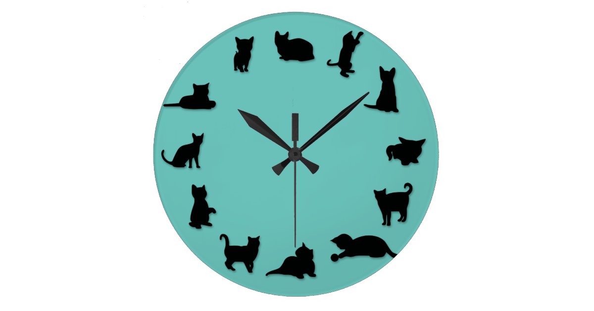 Cat O'Clock Clock | Zazzle
