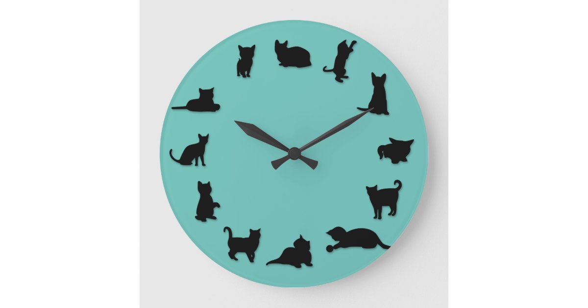Cat O'Clock Clock | Zazzle