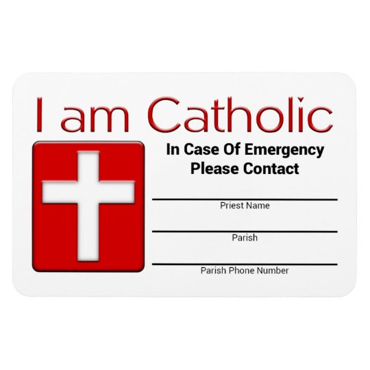 Catholic Emergency Contact Card Magnet | Zazzle.com.au